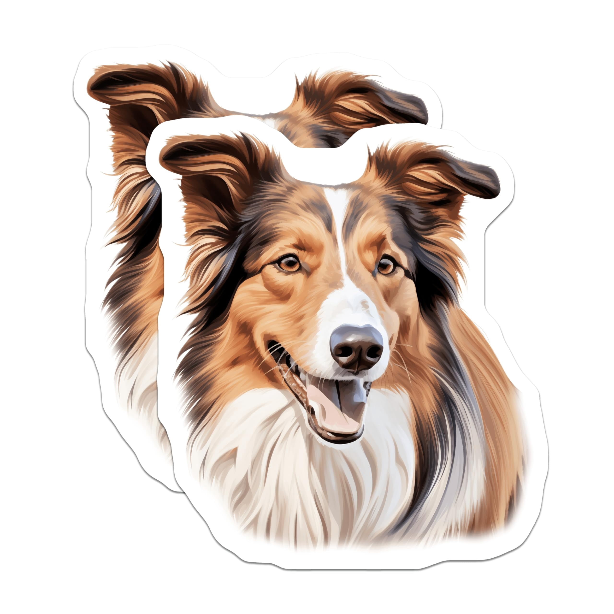 (2 Pack) Collie Dog Stickers - Sheltie Art Decal - Dog Mom Gift Idea ...