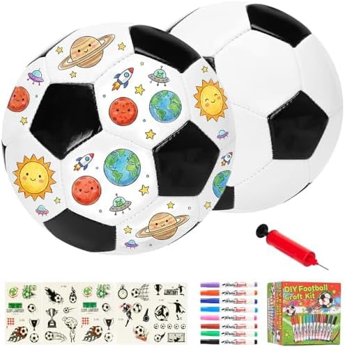 2-Pack Color Your Own Soccer Balls - DIY Custom Soccer Ball Kit with ...