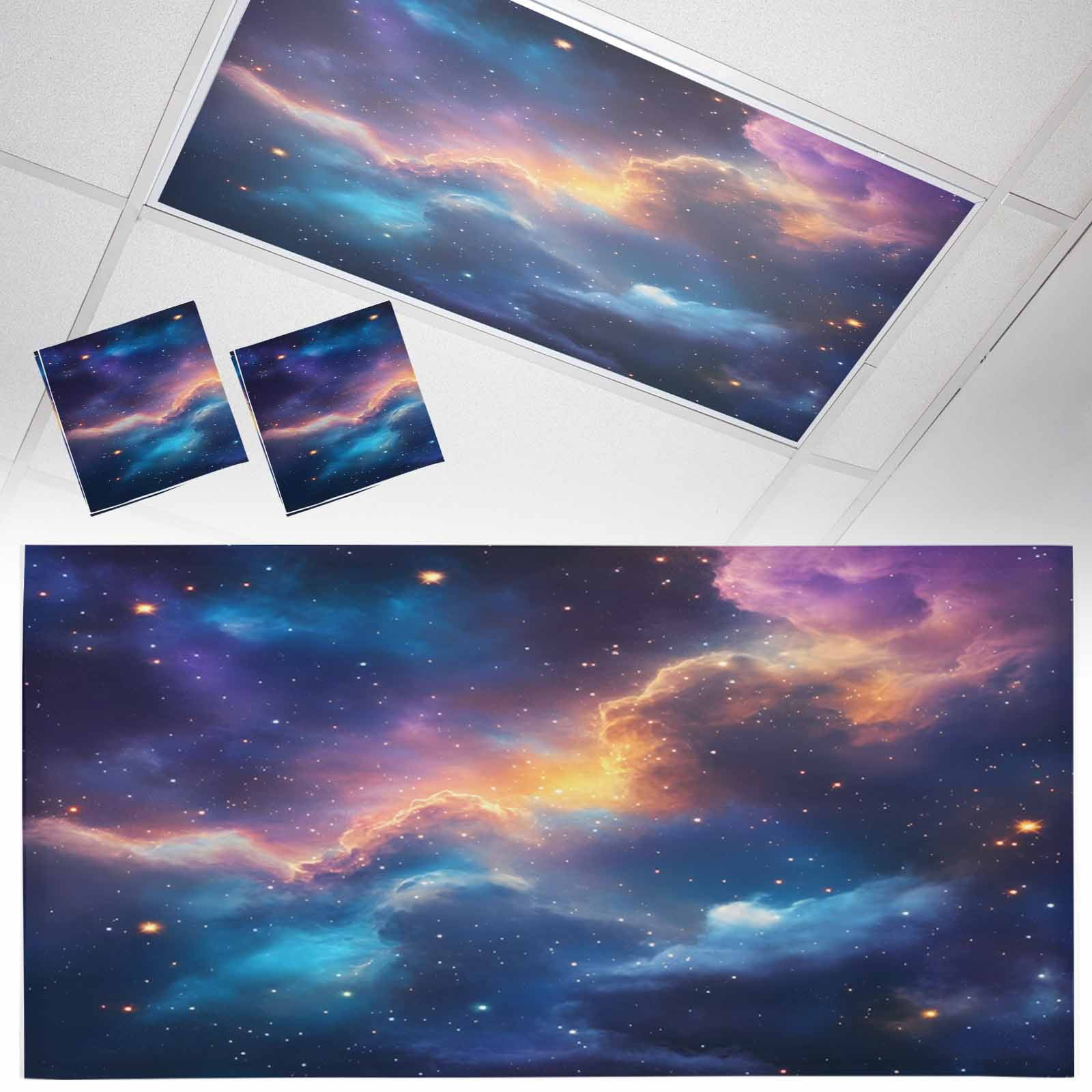 2 Pack Color Starry Sky Fluorescent Light Covers for Ceiling Lights ...