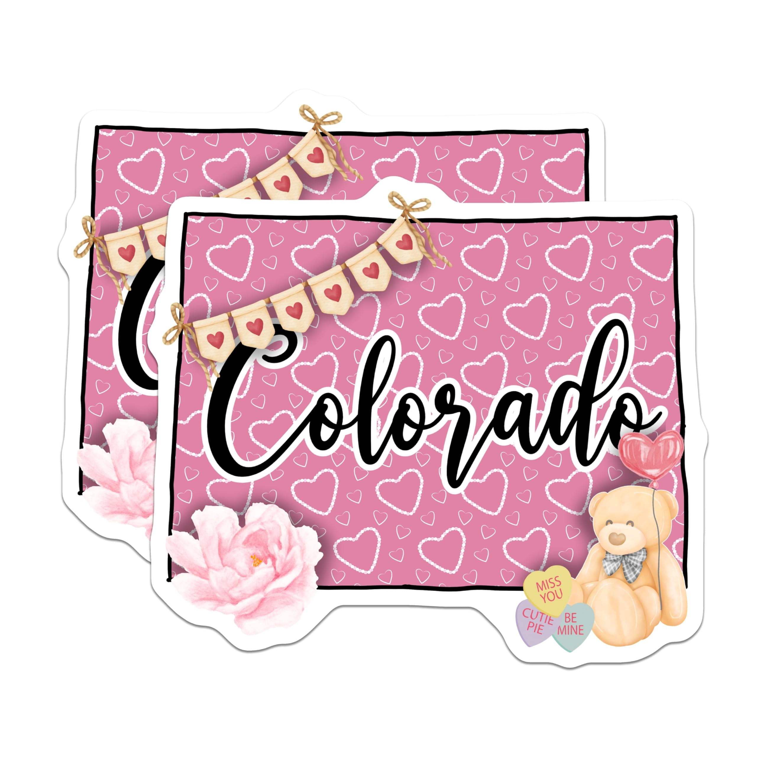 (2 Pack) Colorado Heart Magnets - Valentine's Day State Decor - Teddy ...