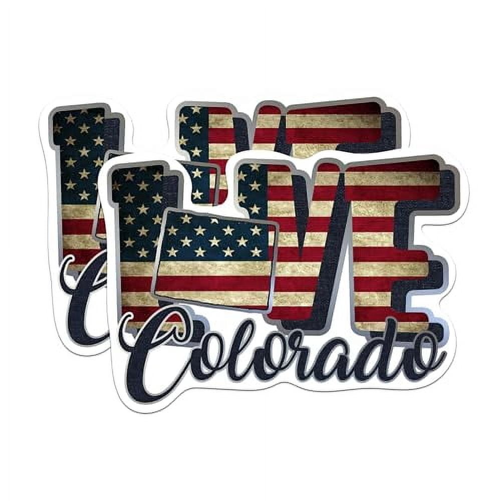 (2 Pack) Colorado Love State Stickers - CO State USA Flag American ...