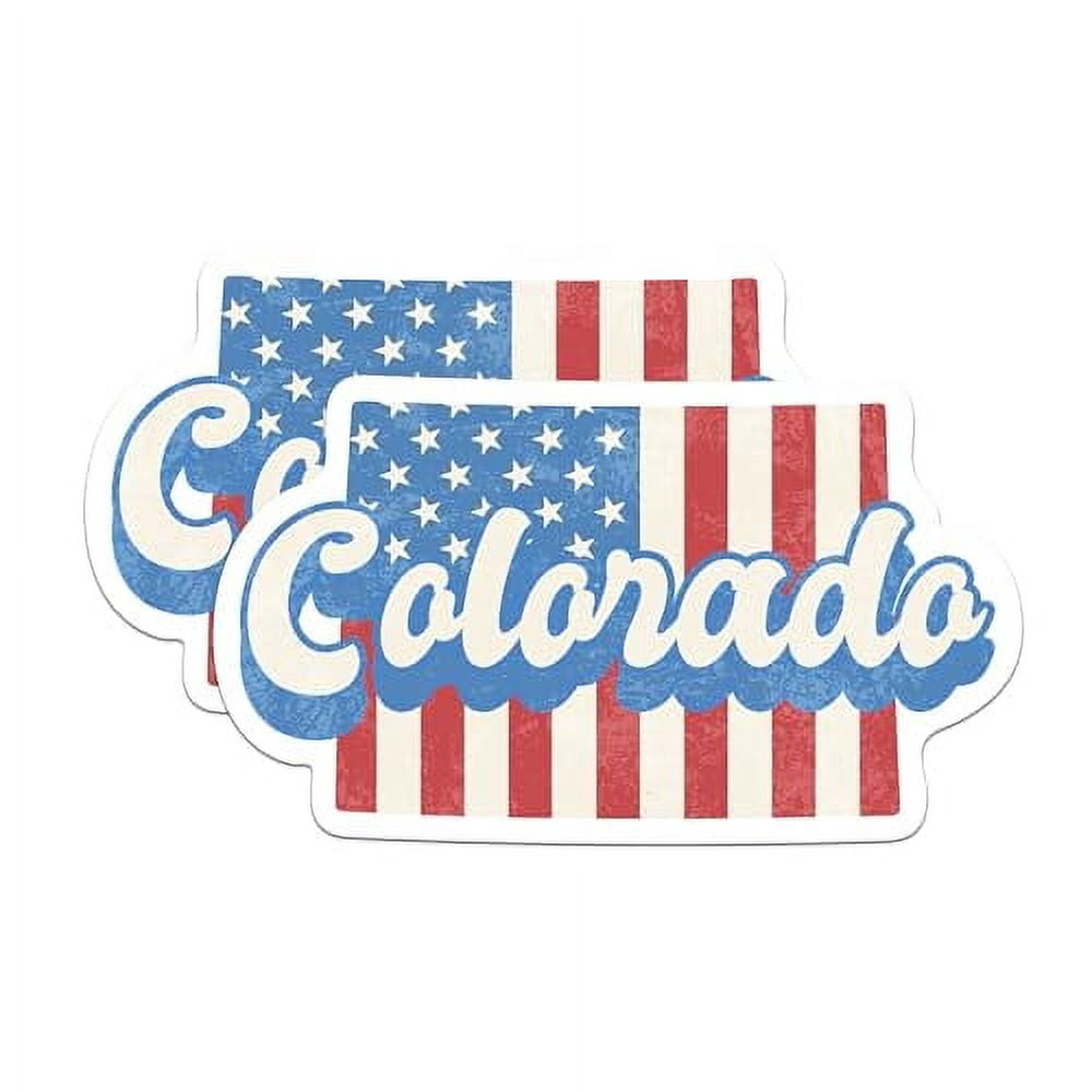 (2 Pack) Colorado State Outline Magnets - CO State Shape with USA Flag ...
