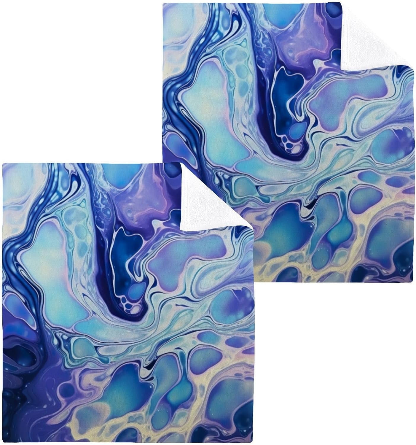 2 Pack Colorful Bubbles Pure Cotton Washcloths 12 x 12 Inch Reusable ...
