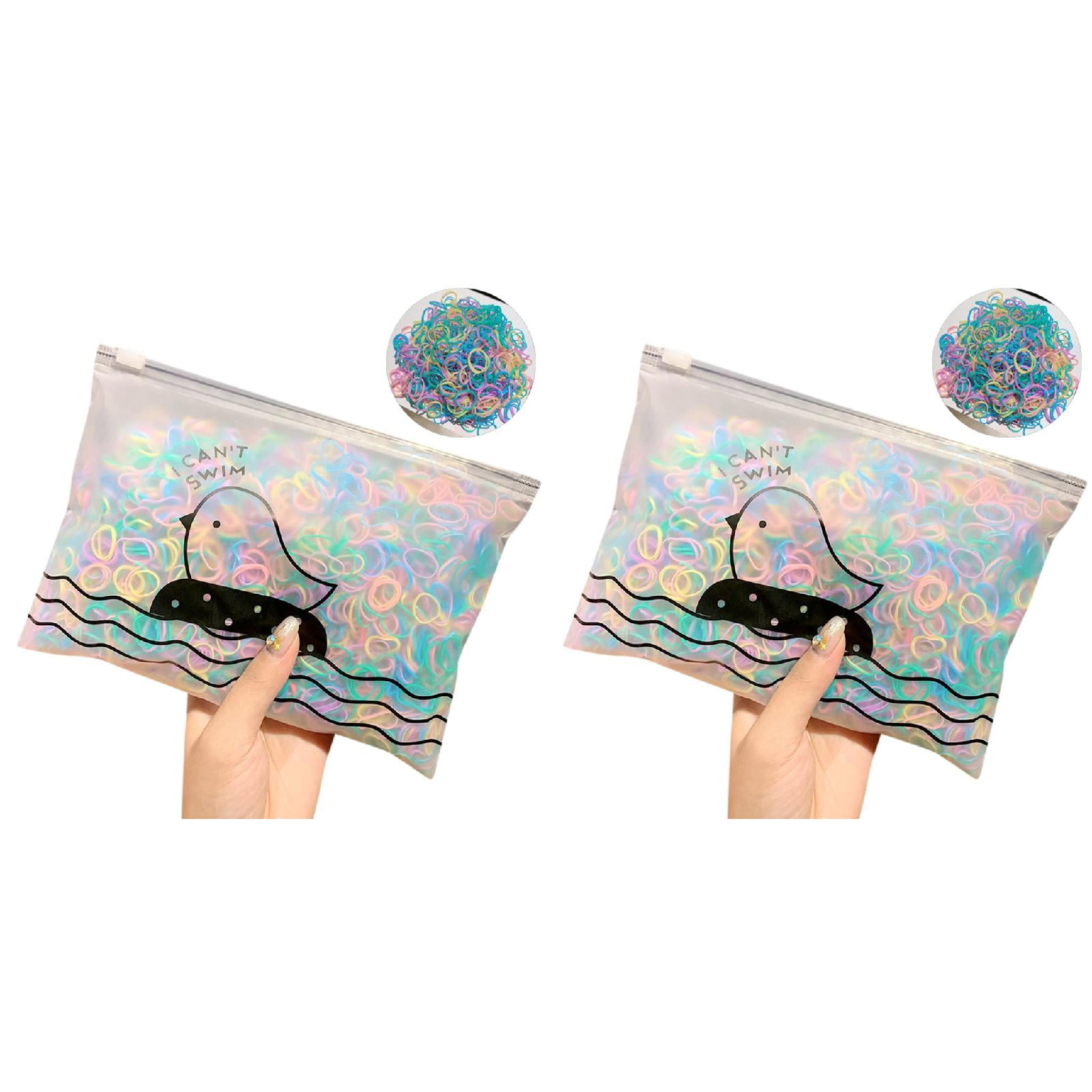 2 Pack Colorful Girl Band Pack Hair Chalk Rainbow Band Hair Rubber ...