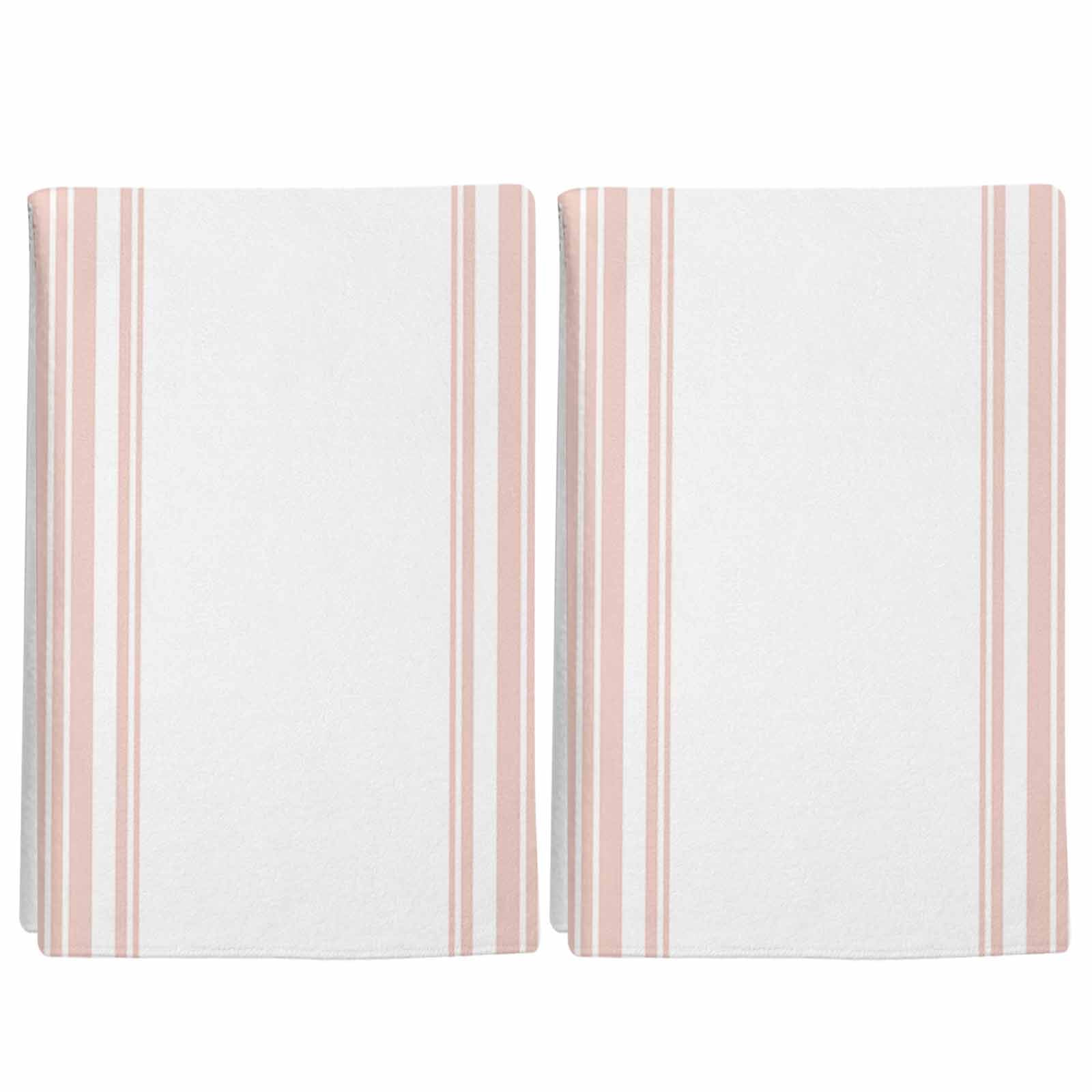 2 Pack Colorful Stripes Kitchen Towels Pink Wood Texture White ...