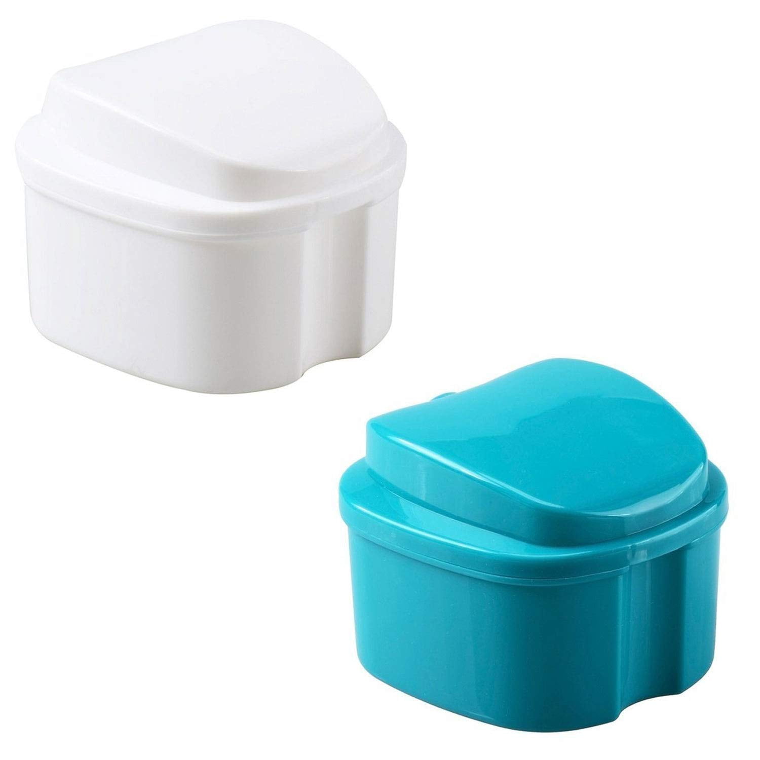 TOSEERY 2 Pack Denture Cleaner Cases, Storage Basket with Strainer for ...