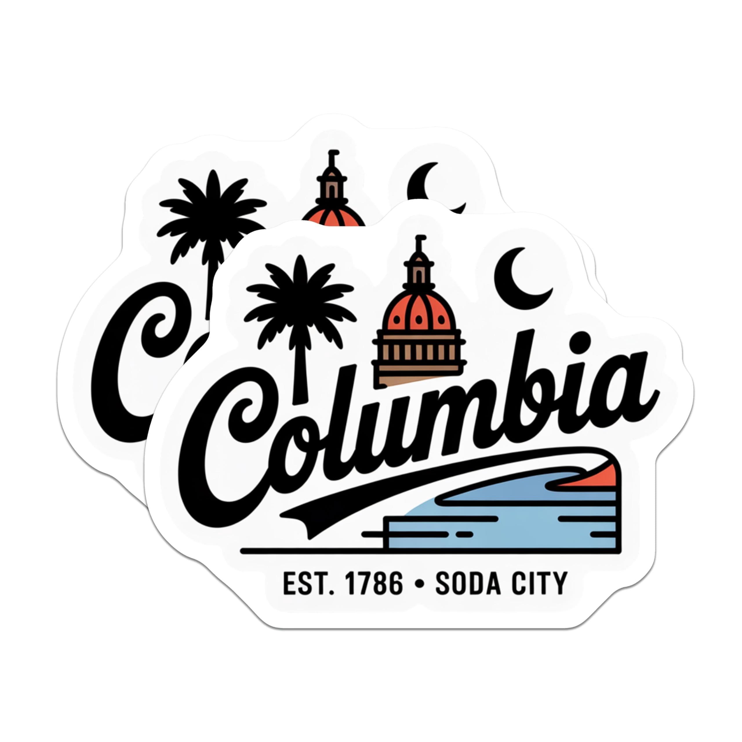 (2 Pack) Columbia SC Stickers - Soda City South Carolina - State ...