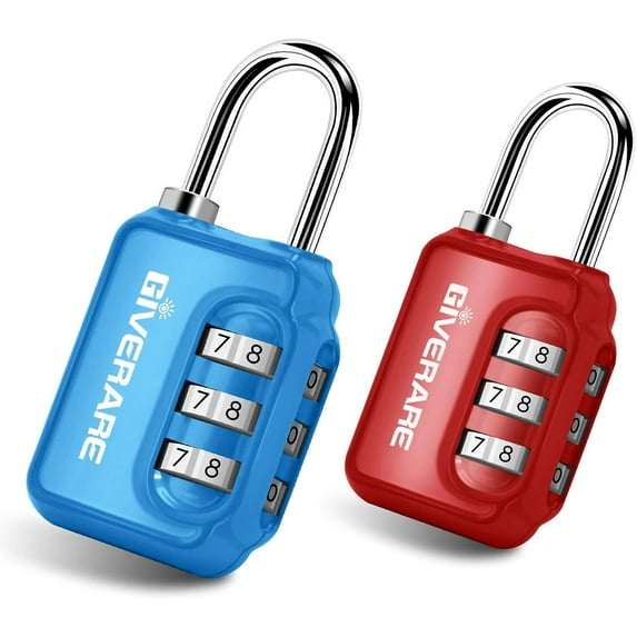 2 Pack Combination Lock, 3-Digit Padlock Keyless, Resettable Luggage ...