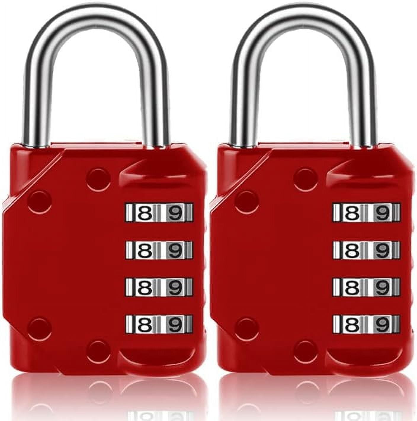 2 Pack Combination Lock, Resettable 4 Digit Combo Heavy Duty Padlock ...