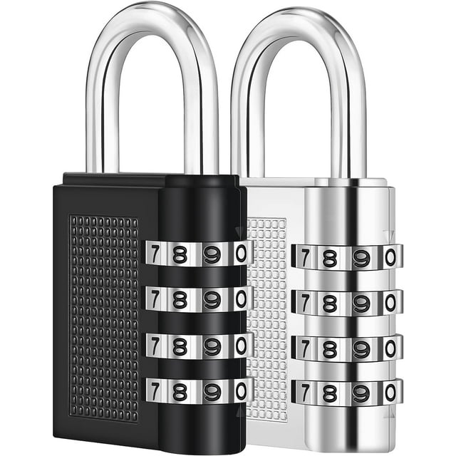 2 Pack Combination Lock for Locker, 4 Digit Lock for School Gym, Sports ...