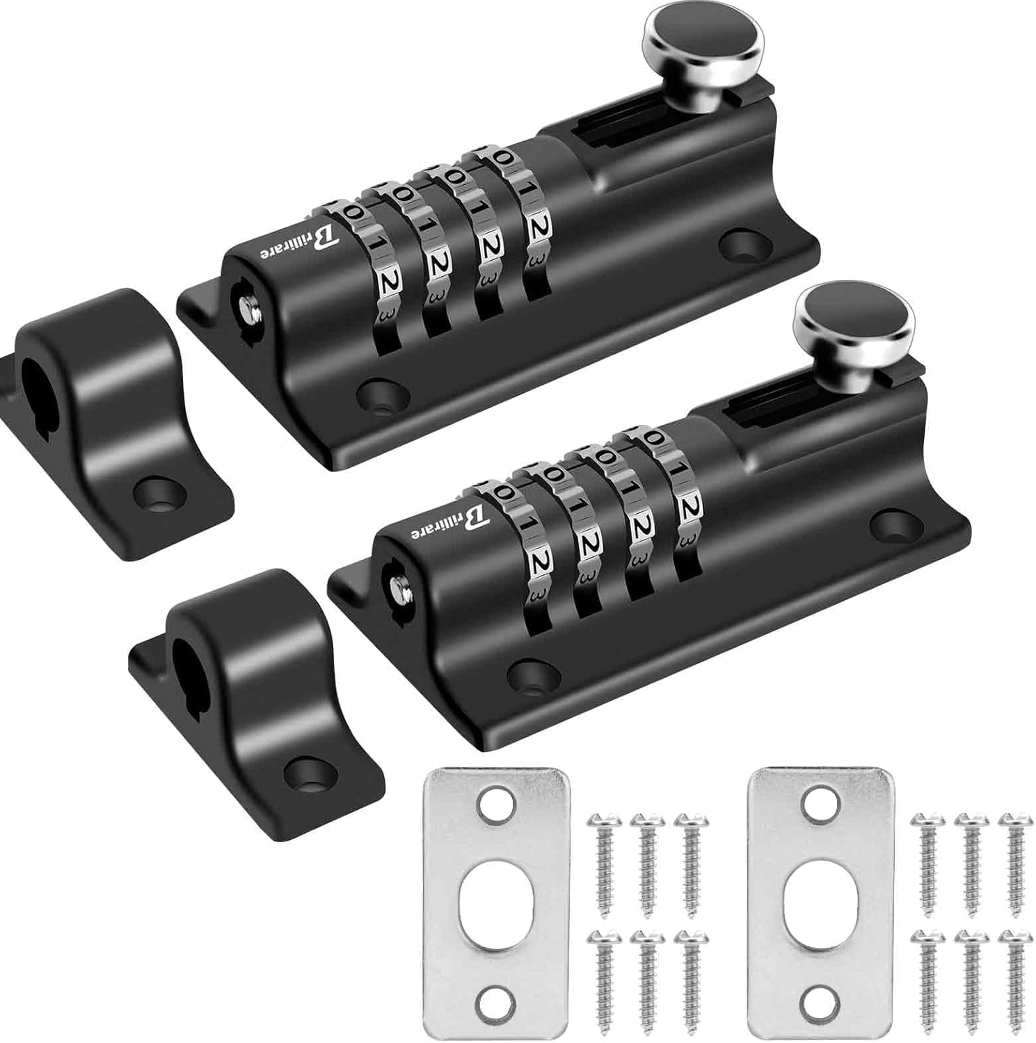 2 Pack Combination Locking Bolt 4 Digit, Sliding Bolts Latch ...