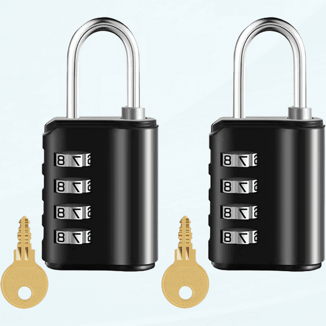 2 Pack Combination Padlock, 4 Digit Resettable Outdoor Waterproof ...