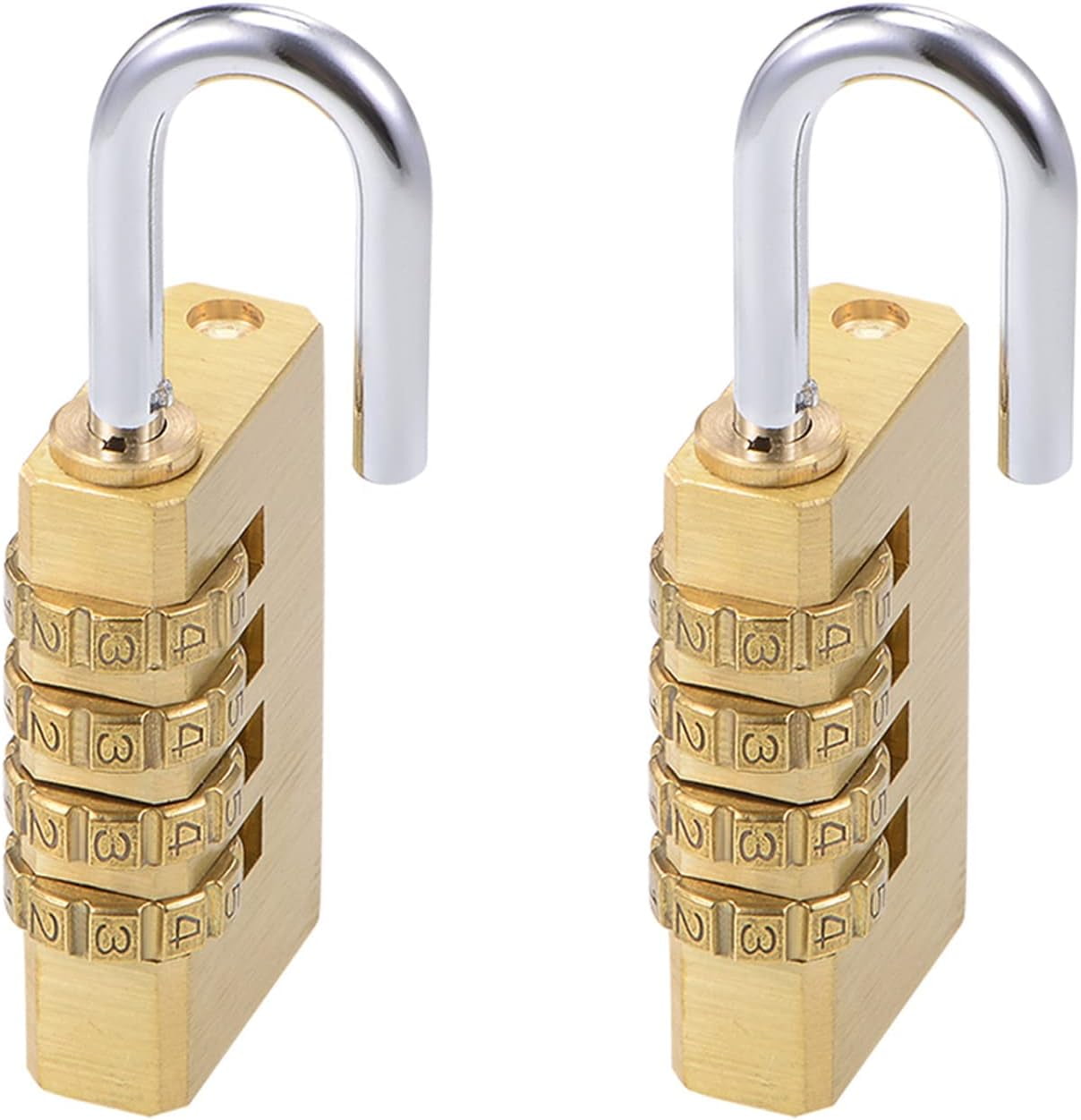 2 Pack Combination Password Padlock - Outdoor Resettable 4 Digit Secret ...