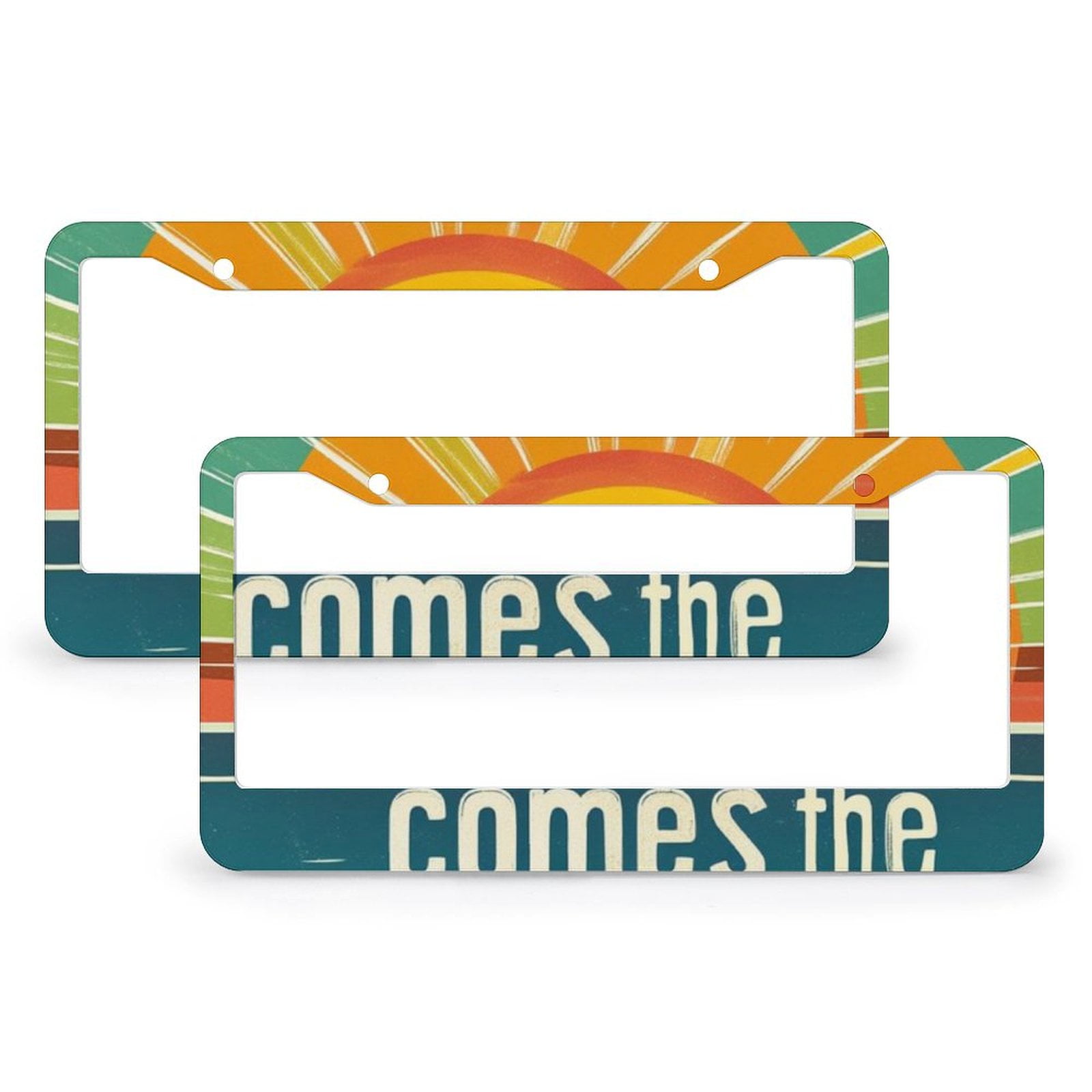 2 Pack Here Comes The Sun License Plate Frames The Sun Seasonal License ...
