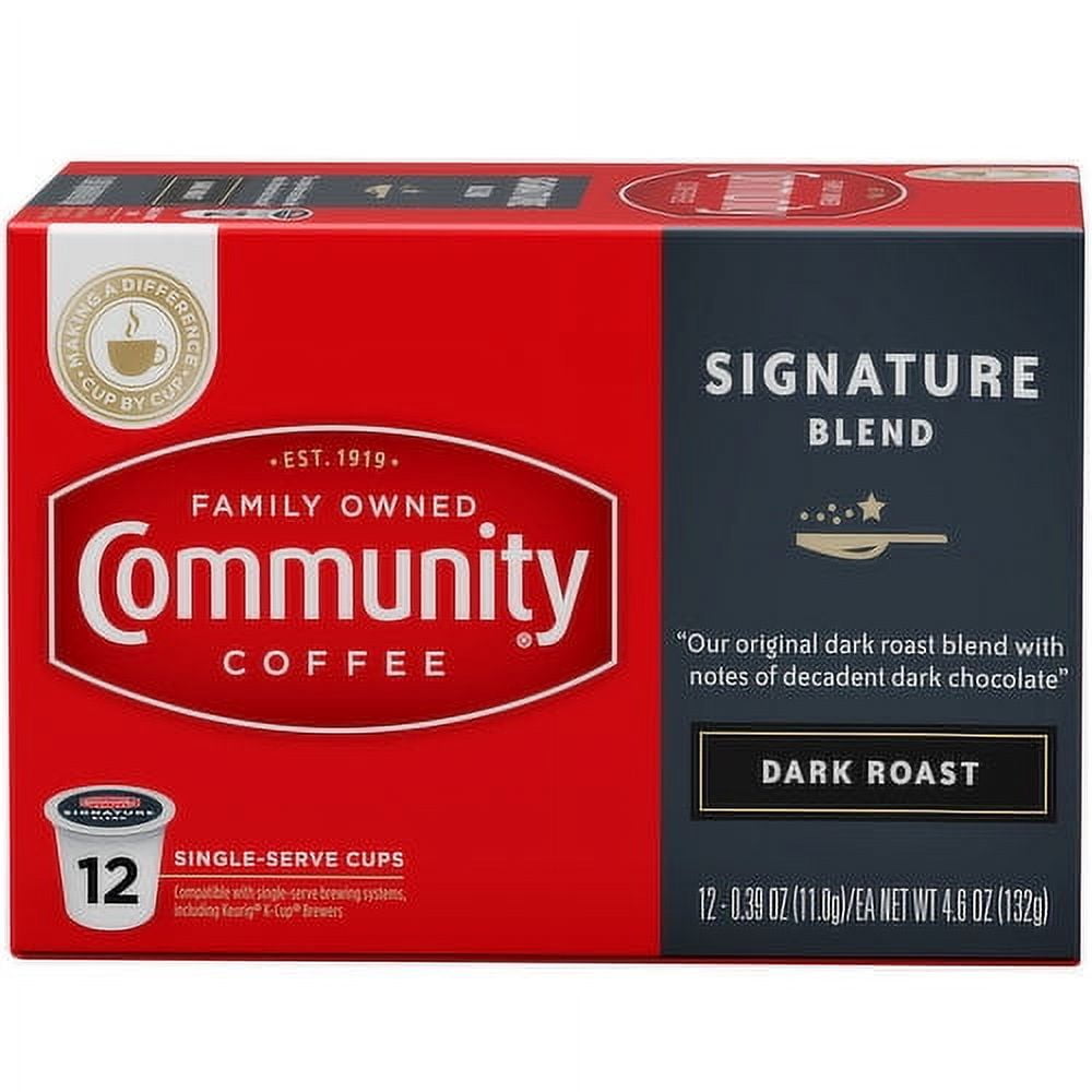 2 Pack - Community Coffee K-Cup Pods Dark Roast Signature Blend 12 ...