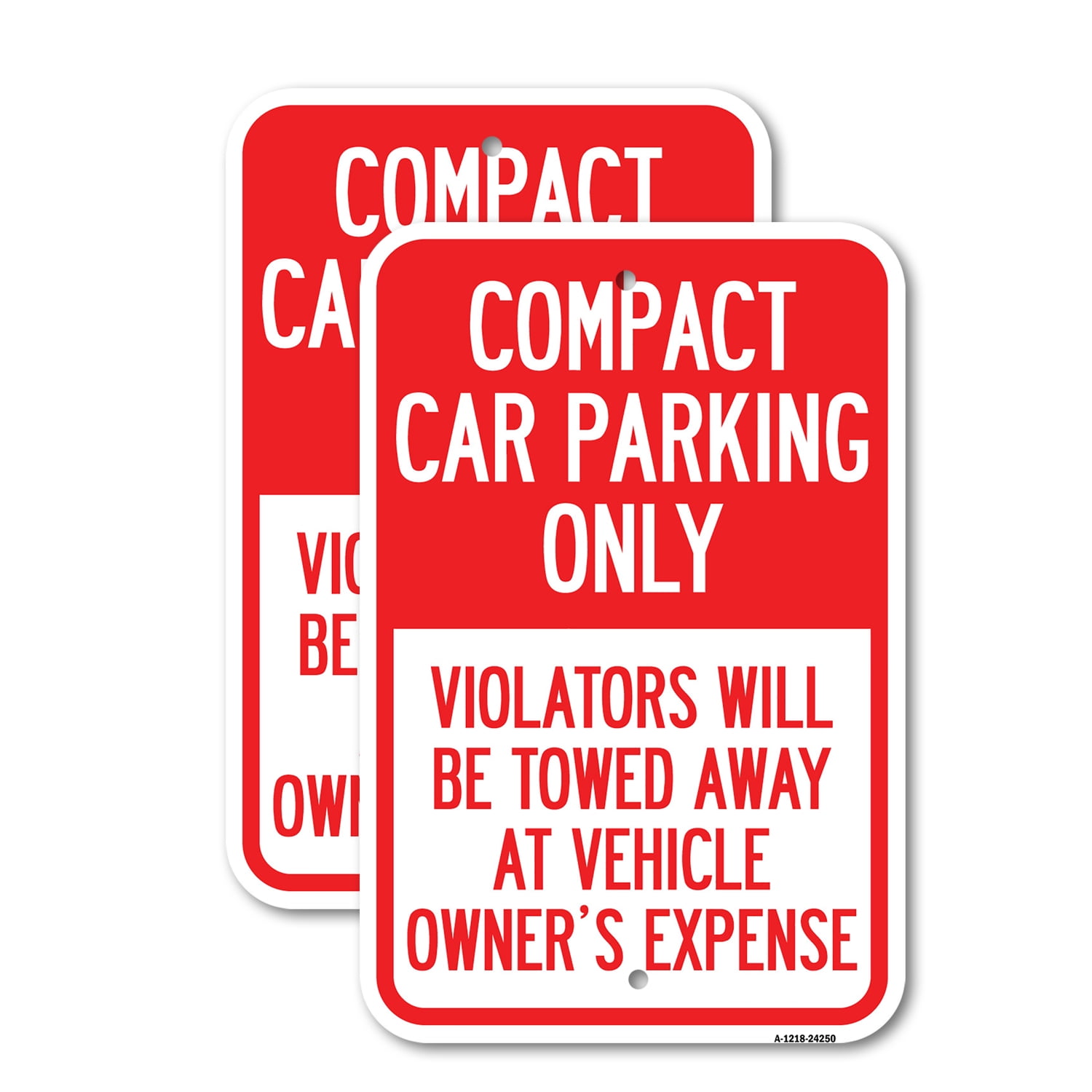 (2 Pack) Compact Car Parking Only Violators Will Be Towed Away at ...