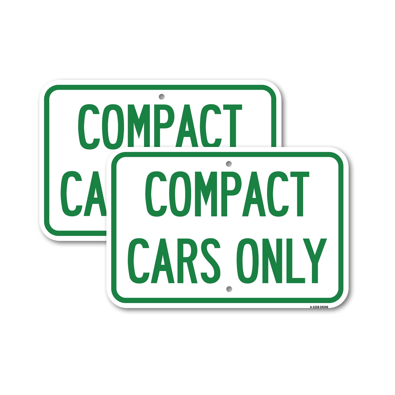 (2 Pack) Compact Cars Only | 12" X 18" Heavy-Gauge Aluminum Sign | Rust ...