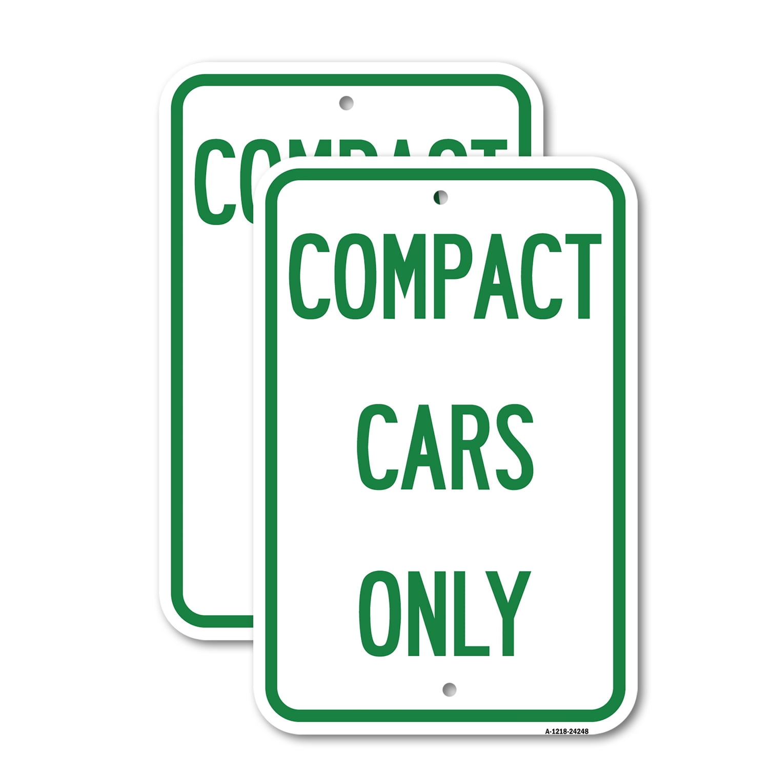 (2 Pack) Compact Cars Only | 18" X 24" Heavy-Gauge Aluminum Sign | Rust ...