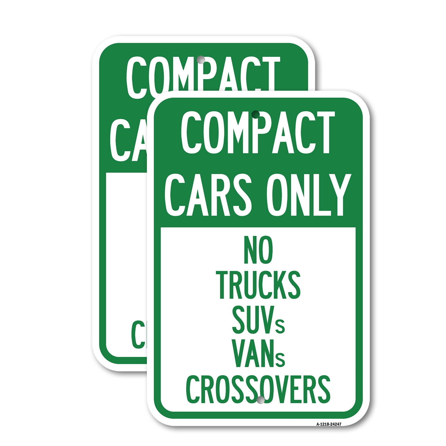 (2 Pack) Compact Cars Only - No Trucks SUVs Vans Crossovers | 18" X 24 ...
