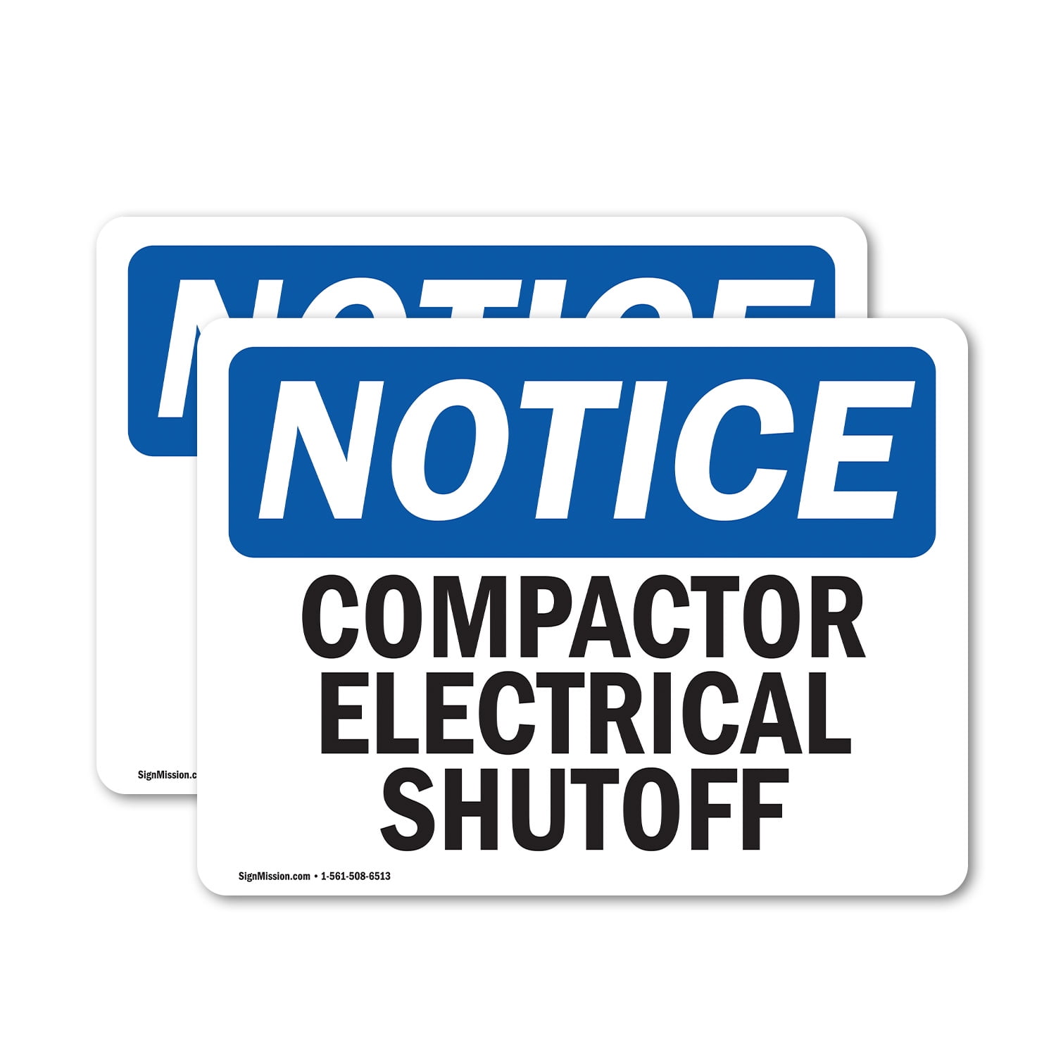 (2 Pack) Compactor Electrical Shutoff OSHA Notice Sign 5 Inch X 3.5 ...
