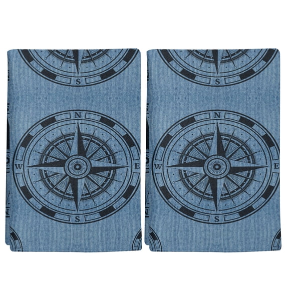2 Pack Compass Circle Kitchen Towels Dot Abstract Geometric Decorative ...