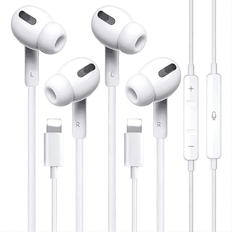 2 Pack Earbuds Wired Built in Microphone Volume Control Cord Headphones Earphones Wired for 14 13 12 11