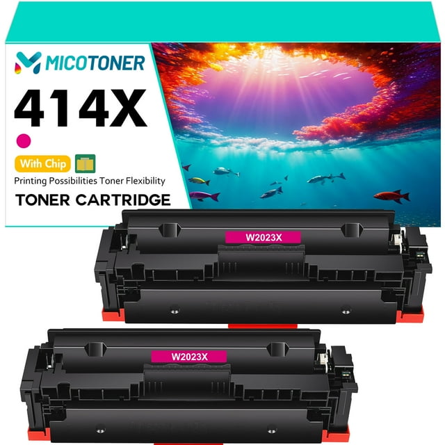 2-Pack Compatible Toner with Chip for HP 414X W2023X Color LaserJet ...