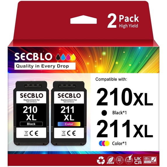 210XL 211XL Combo Pack Compatible for Canon Ink 210XL and 211XL ( Black ...