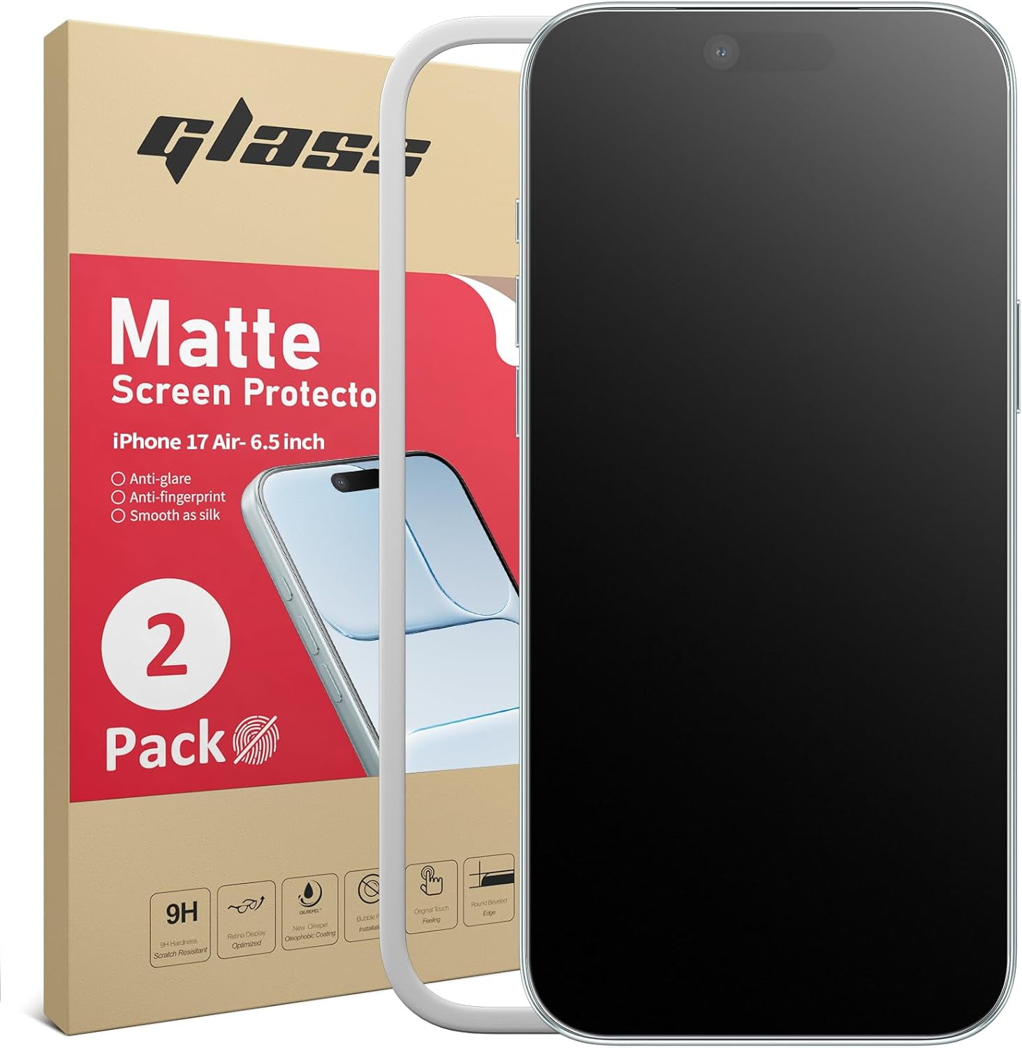 2 Pack Compatible with iPhone 17 Air 6.5inch 2025 Matte Screen ...