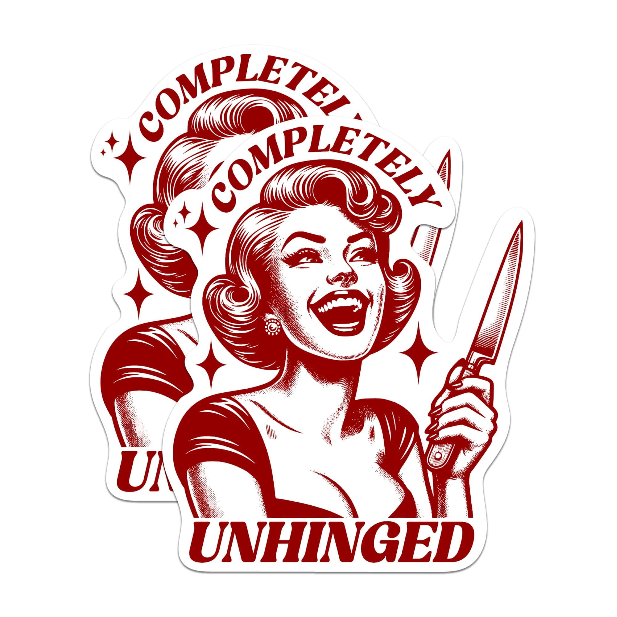 (2 Pack) Completely Unhinged Stickers - Cute but Psycho Sticker - 5 ...
