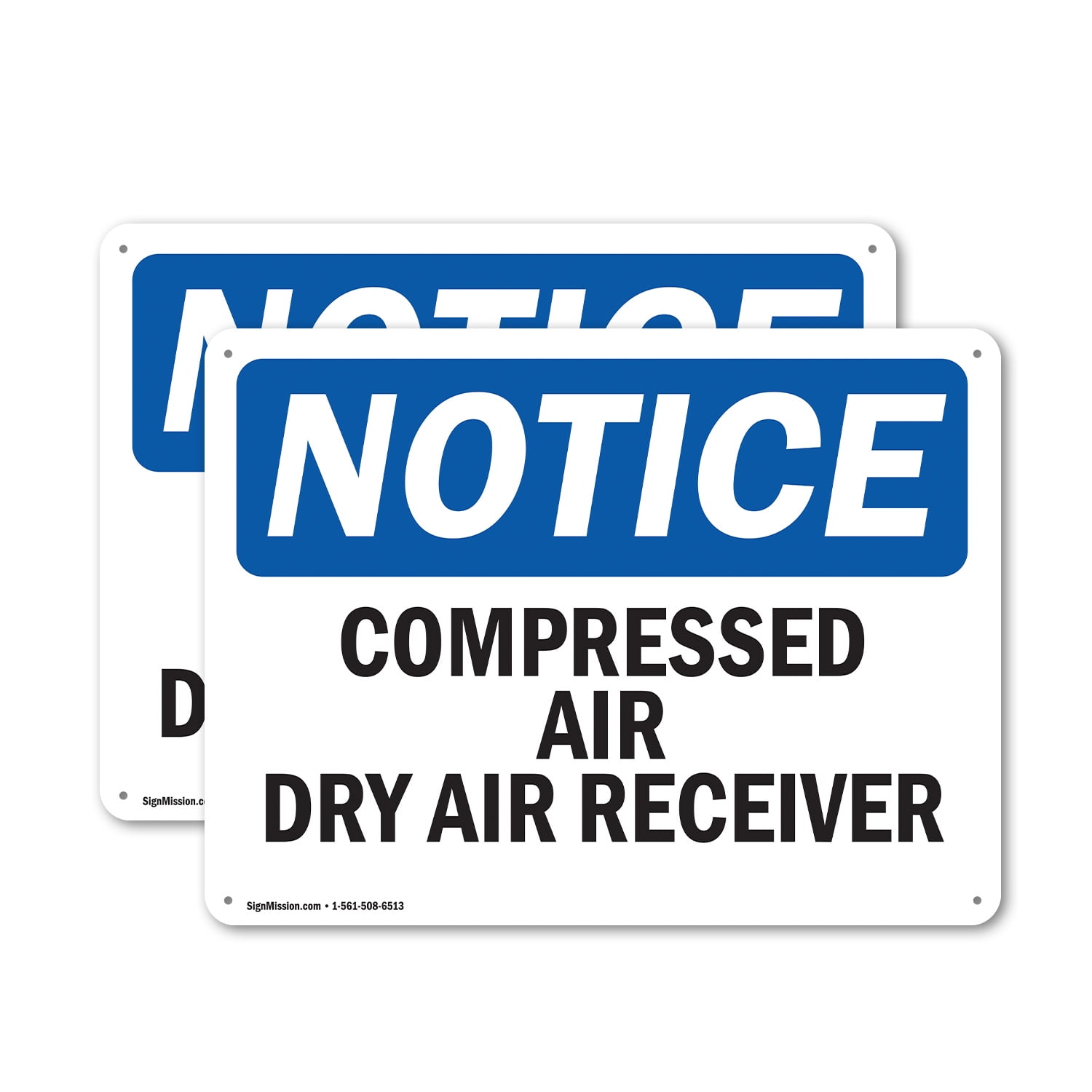 (2 Pack) Compressed Air Dry Air Receiver OSHA Notice Sign 24 Inch X 18 ...