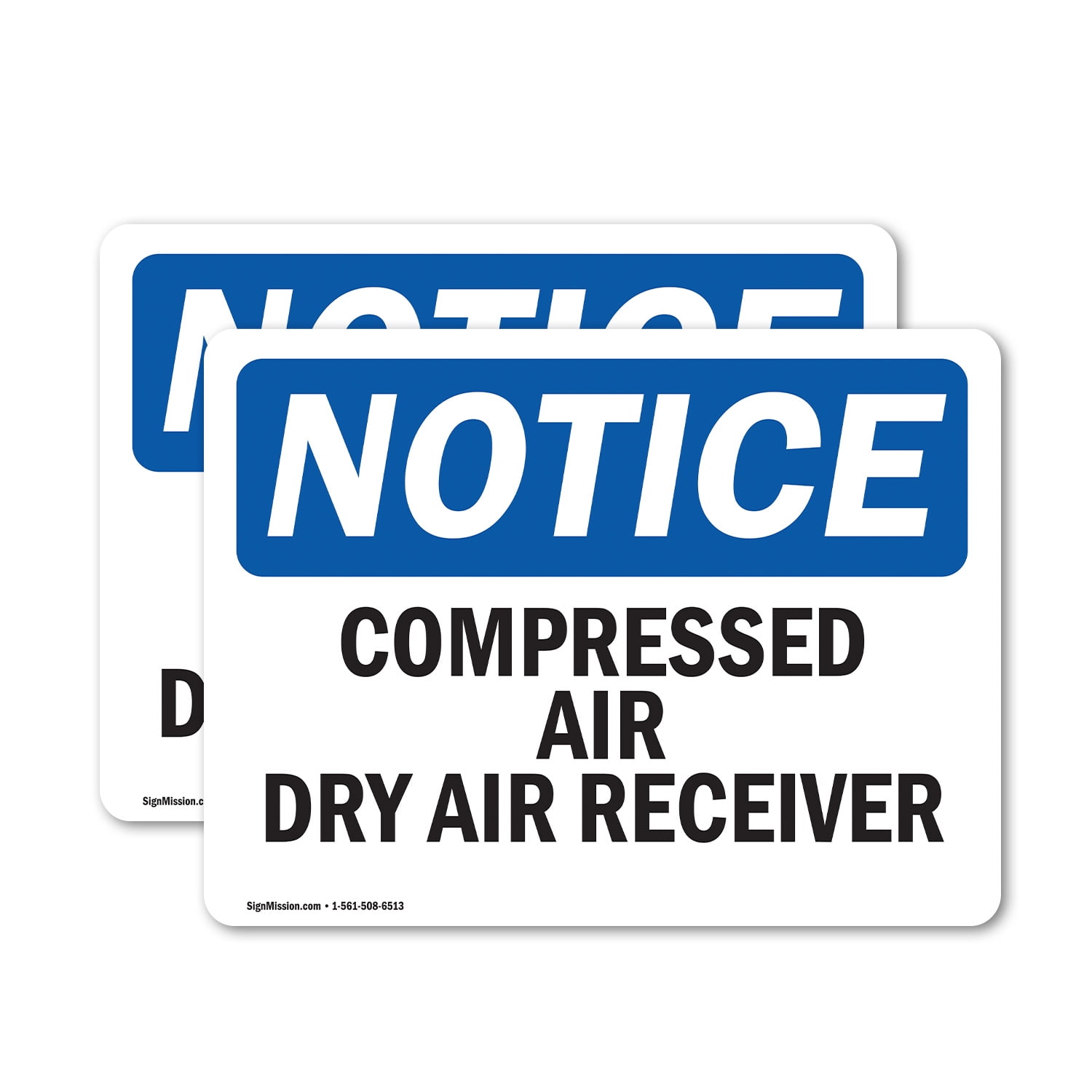 (2 Pack) Compressed Air Dry Air Receiver OSHA Notice Sign 24 Inch X 18 ...