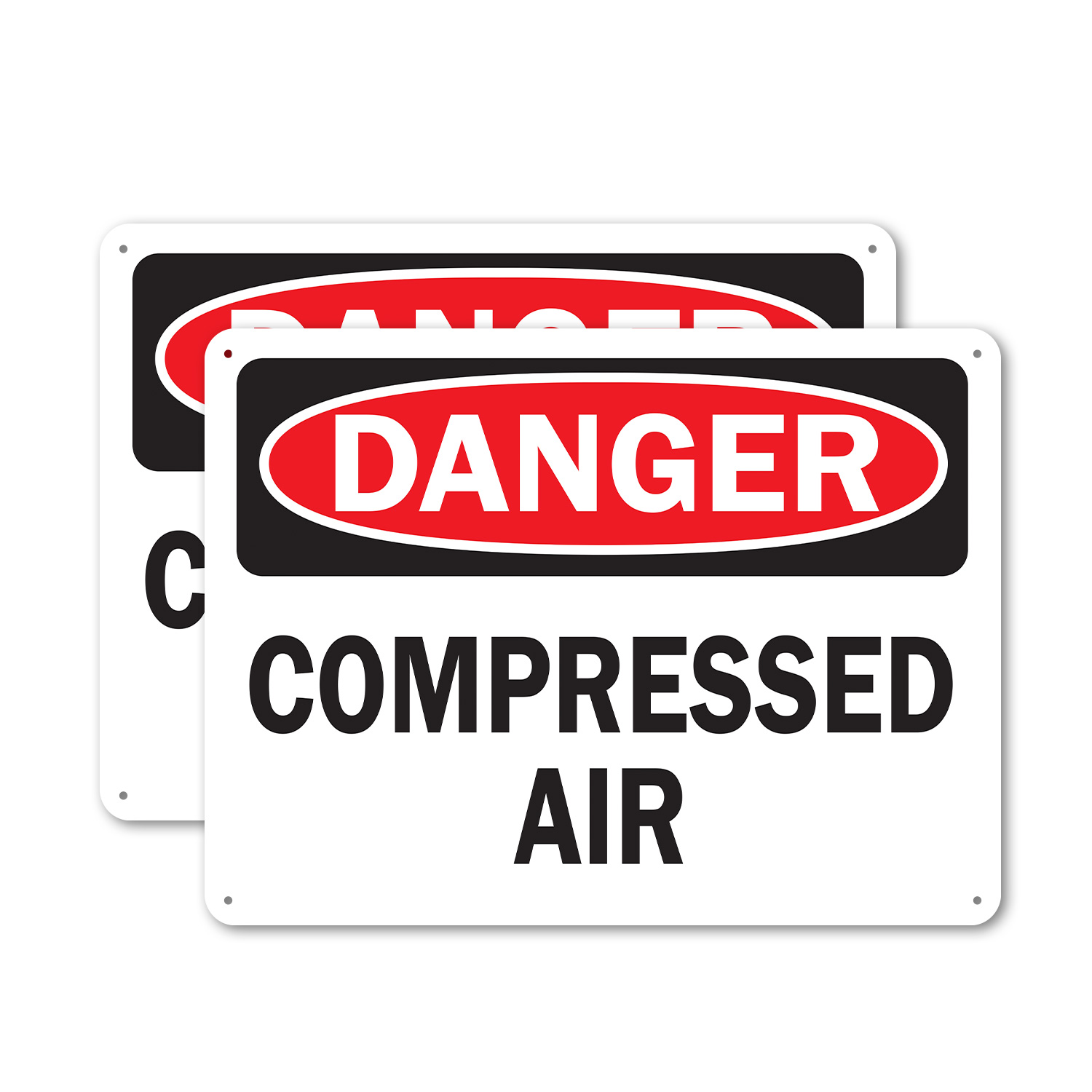 (2 Pack) Compressed Air OSHA Danger Sign 24 Inch X 18 Inch Plastic Sign ...