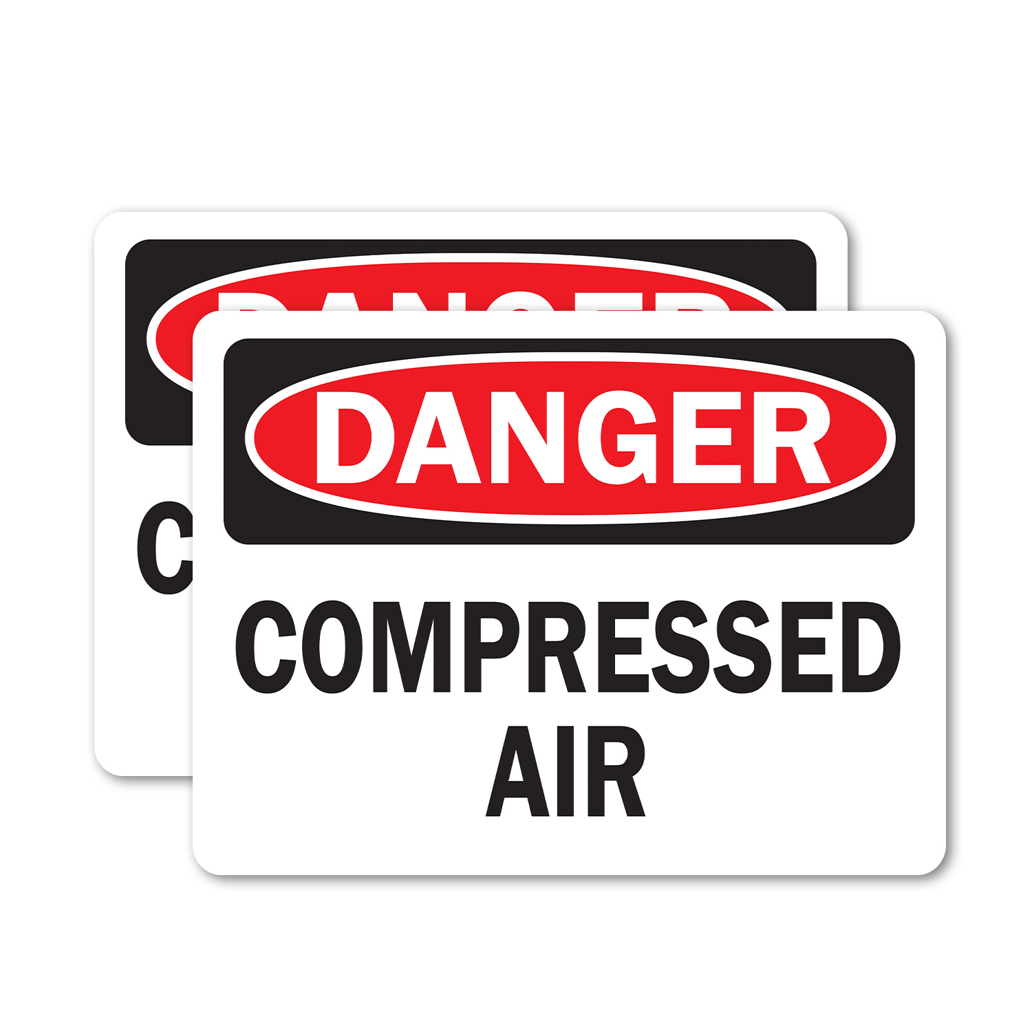 (2 Pack) Compressed Air OSHA Danger Sign 24 Inch X 18 Inch Vinyl Label ...