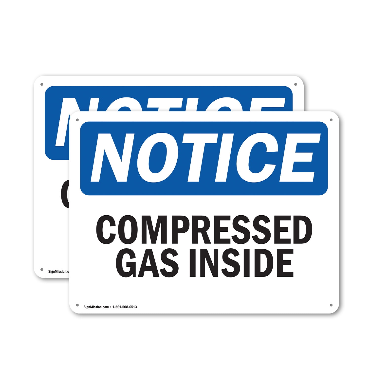 (2 Pack) Compressed Gas Inside OSHA Notice Sign 10 Inch X 7 Inch ...