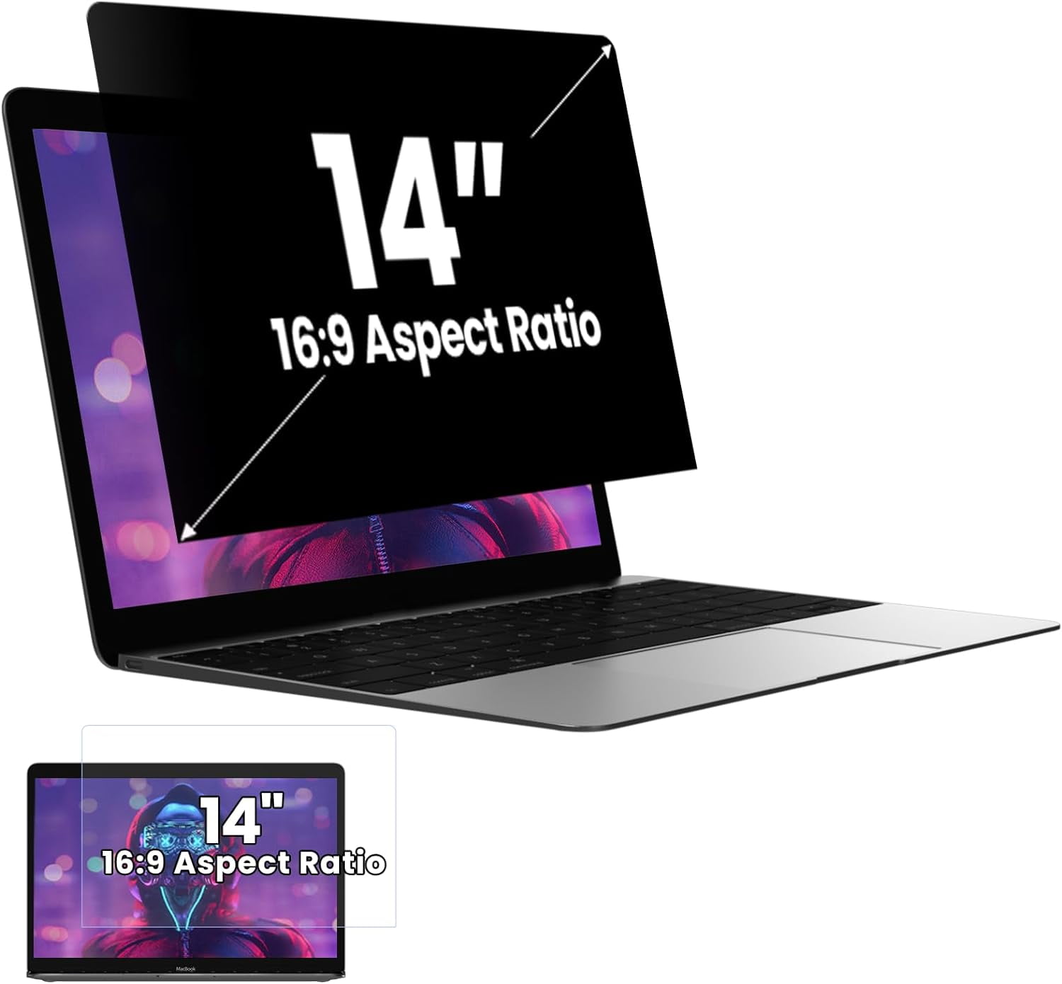 [2 Pack] Laptop Privacy Screen 14 inch for Lenovo HP Dell Computer ...