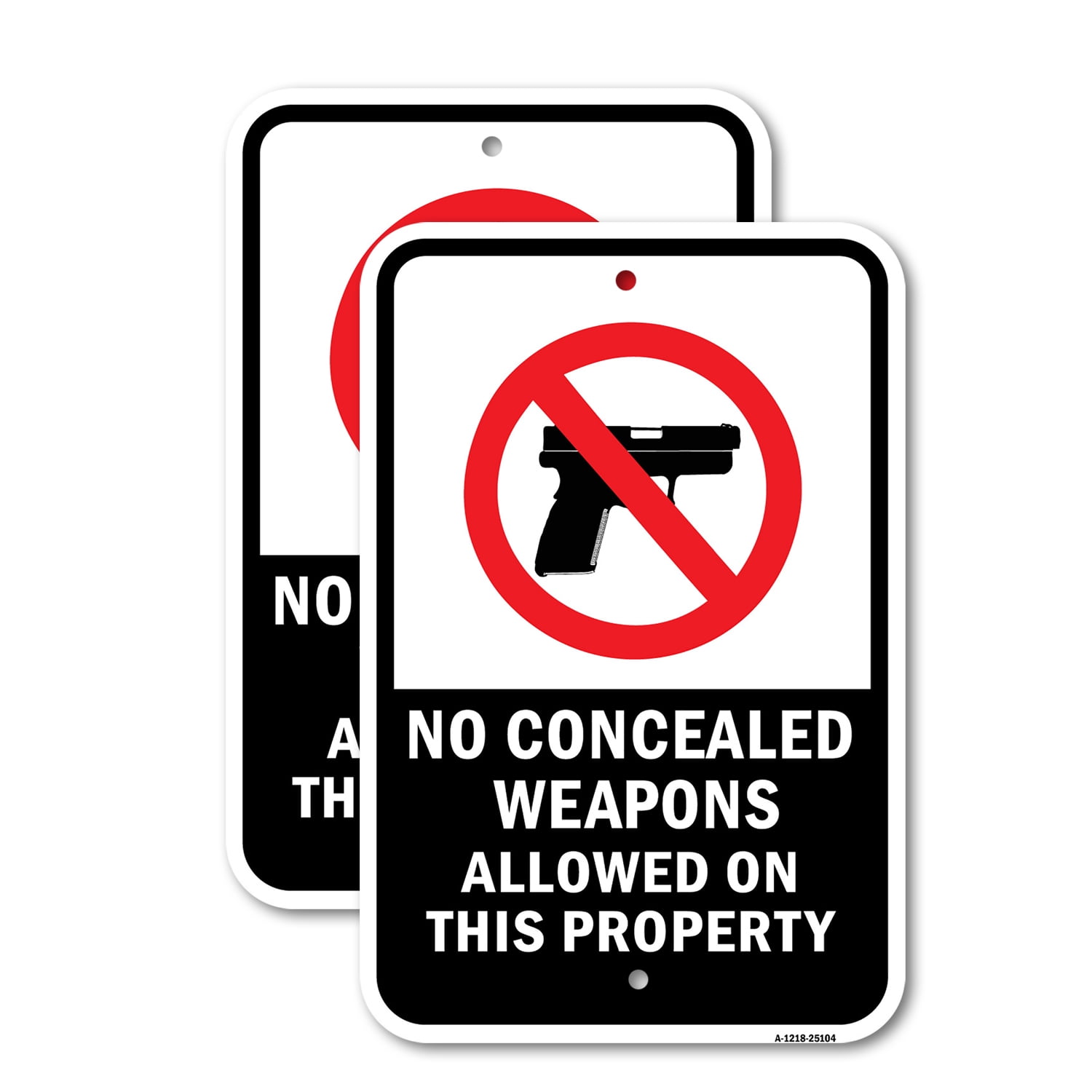 (2 Pack) No Concealed Weapons Allowed On This Property | 18" X 24 ...