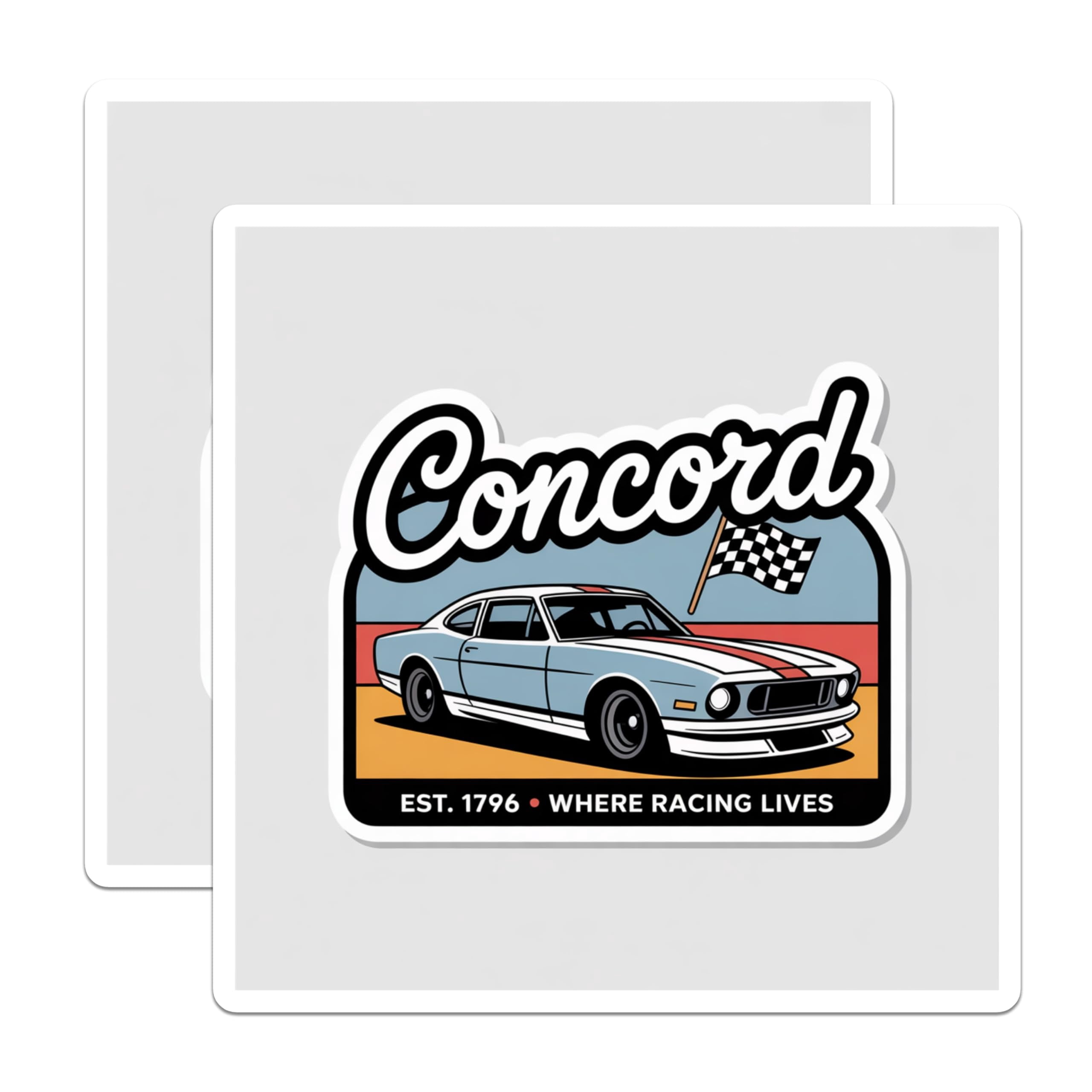 (2 Pack) Concord Racing Stickers - Vintage Car Sticker - Race Car ...