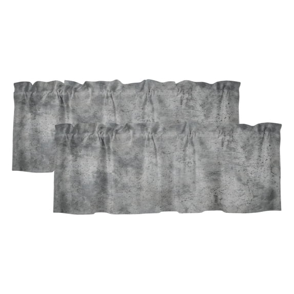 2 Pack Concrete Texture Valance for Window Industrial Minimalist Gray ...