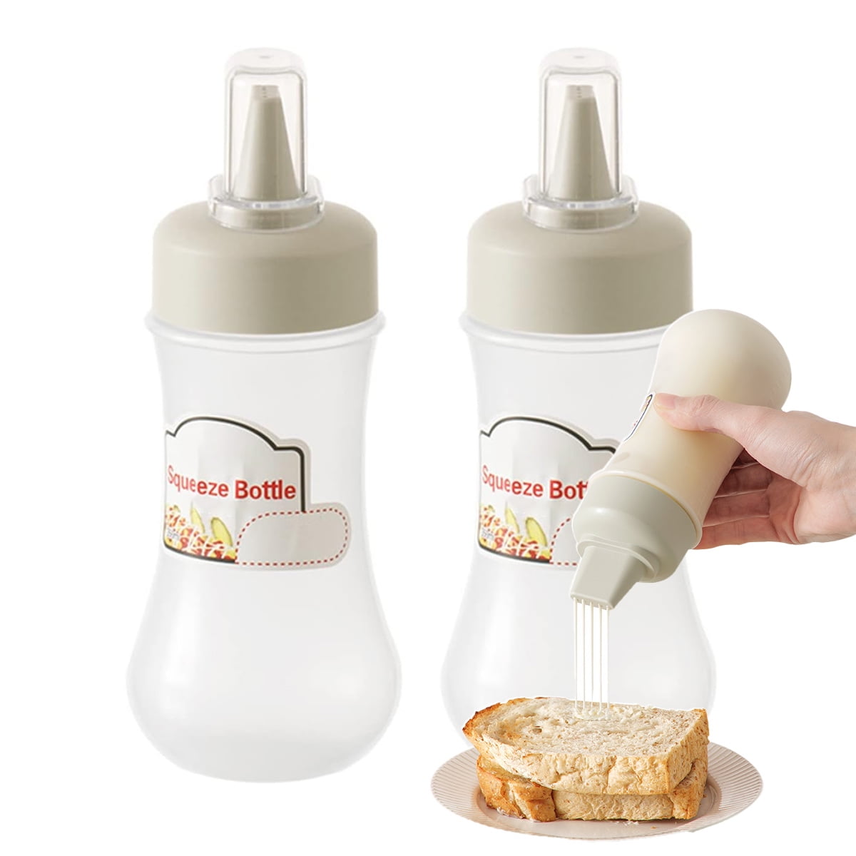 2-Pack Condiment Porous Squeeze Bottles, Refillable Condiment Container ...