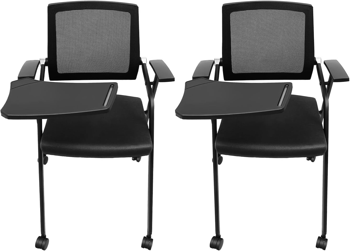 2-Pack Conference Chairs with Foldable Tablet Arm - 440lbs Capacity ...