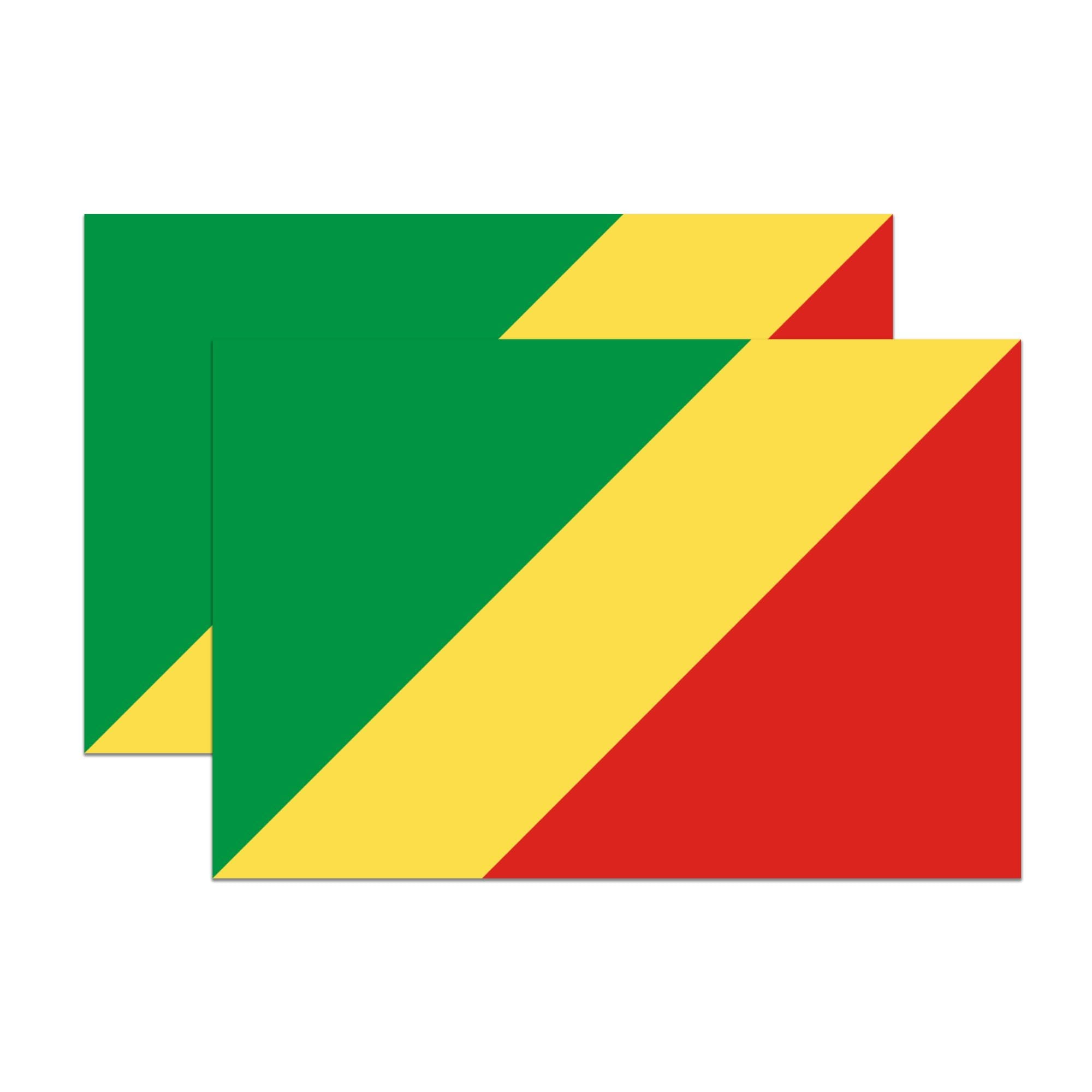 (2 Pack) Congo Republic World Flag Stickers - Pride - 5 Inches On ...