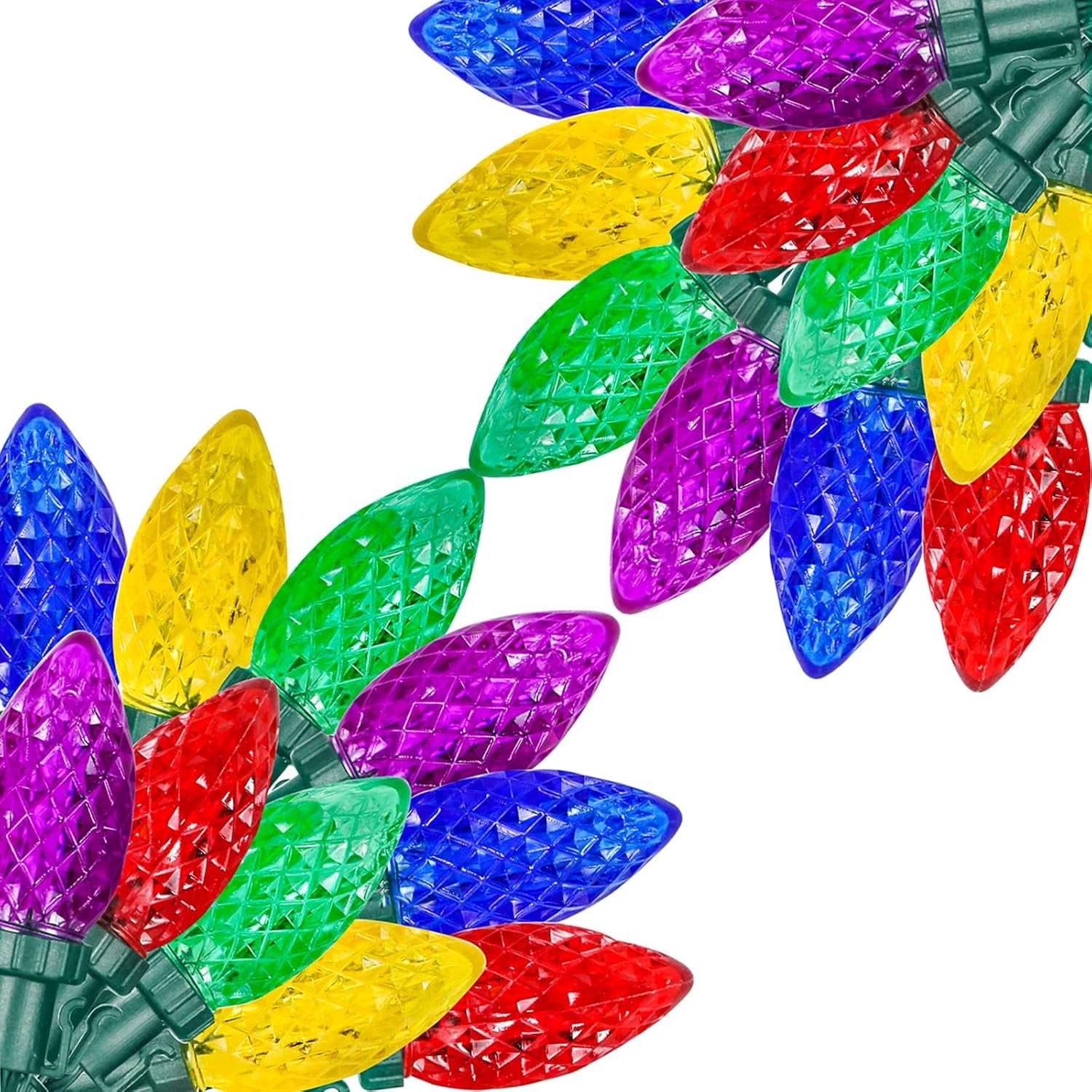 2-Pack Connectable C9 Halloween Decorative Lights, 66 FT 100 LED String ...