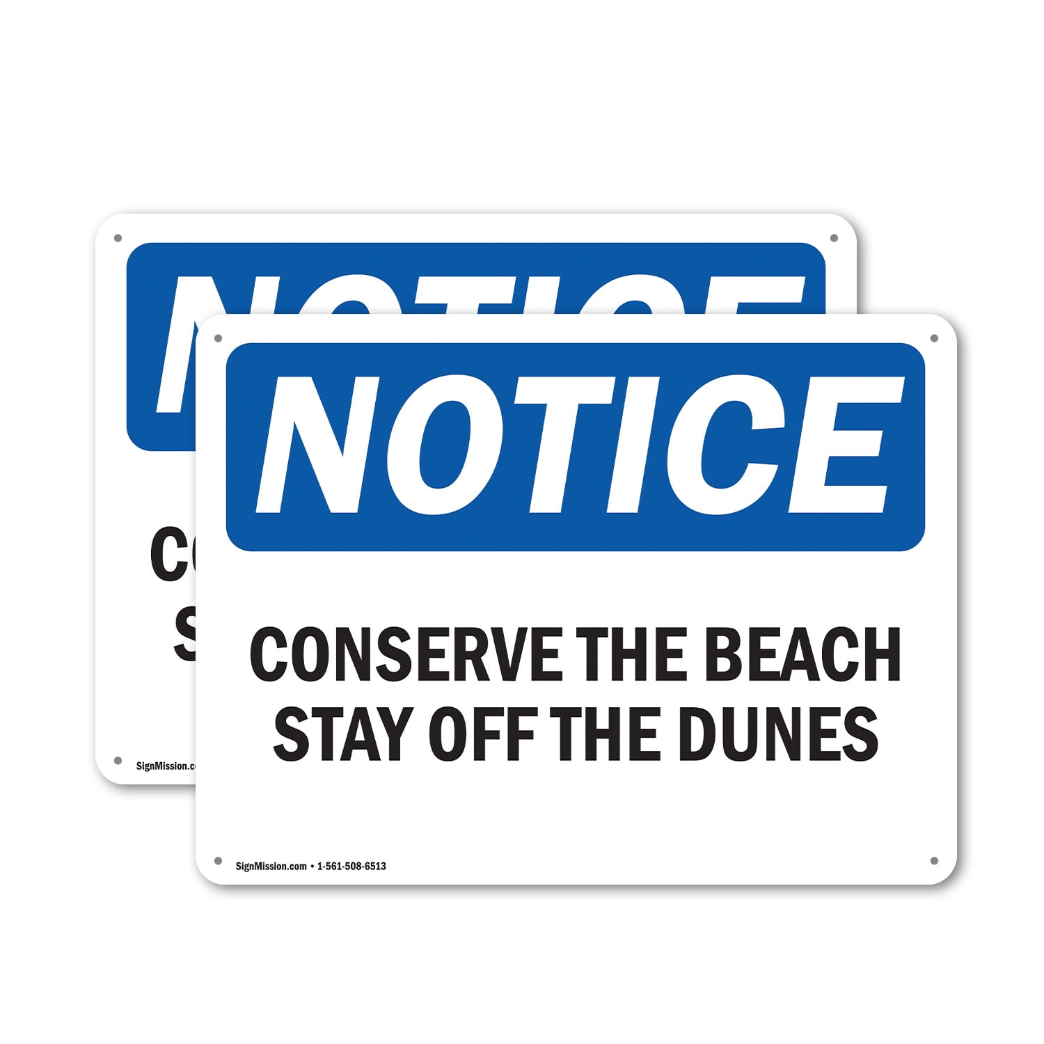 (2 Pack) Conserve The Beach Stay Off The Dunes OSHA Notice Sign 24 Inch ...