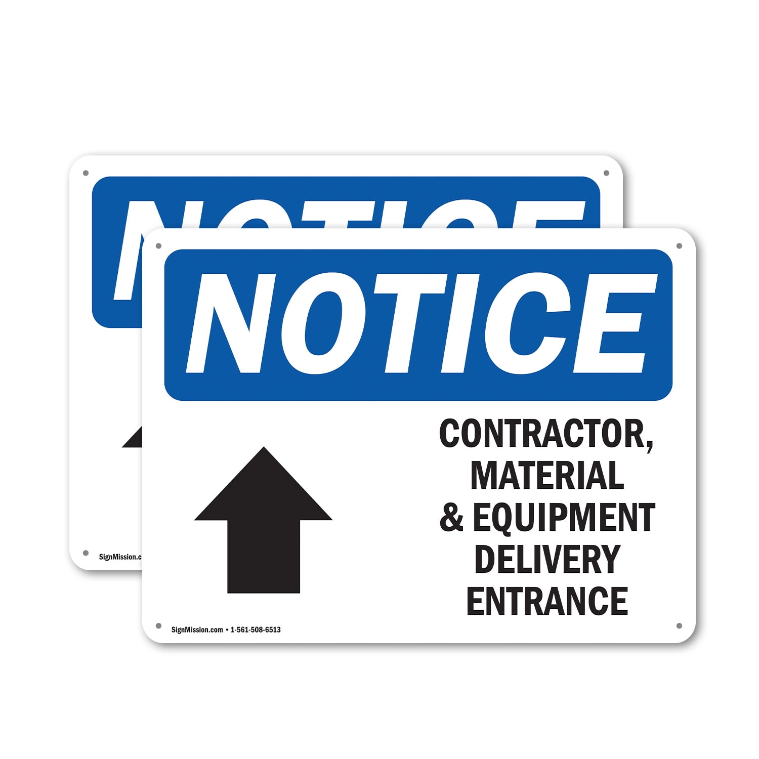 (2 Pack) Contractor Material And Equipment OSHA Notice Sign 18 Inch X ...