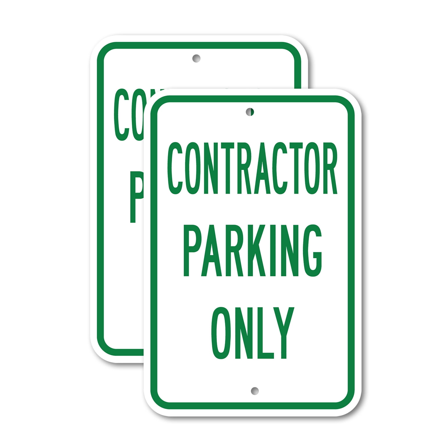 (2 Pack) Contractor Parking Only | 18" X 24" Heavy-Gauge Aluminum Sign ...