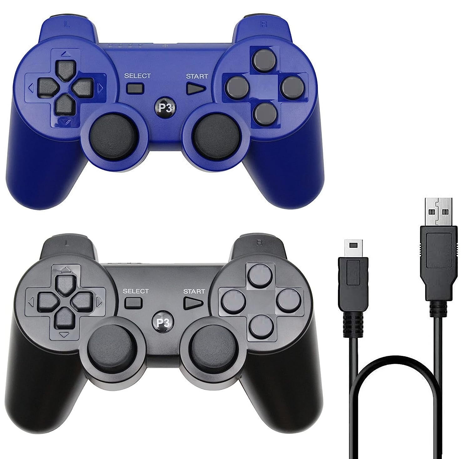2 Pack Controllers for PS3 ,Wireless Playstation 3 Gaming Controller ...
