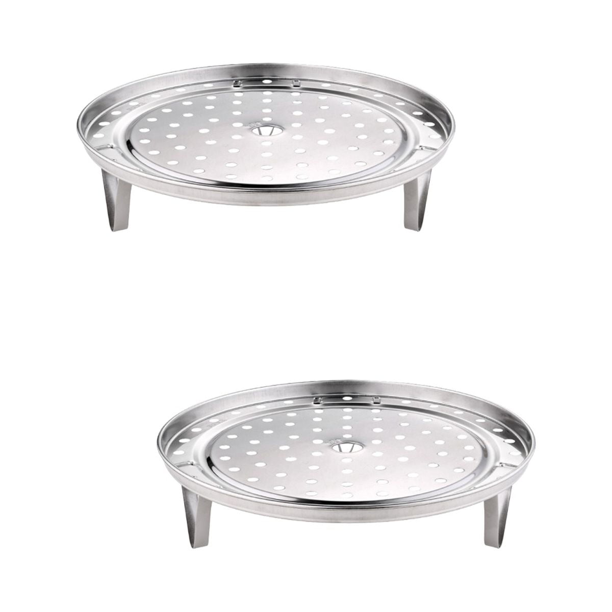 Eease 2pcs Stainless Steel Round Steamer Rack Plate Three-legged ...