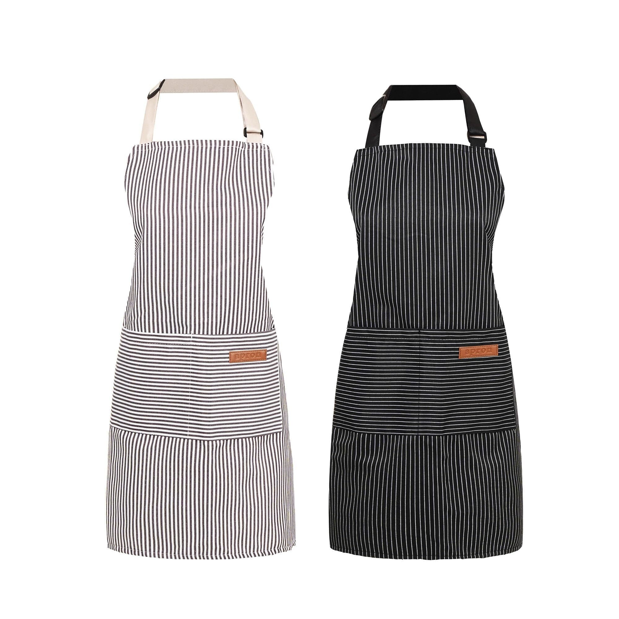 2 Pack Cooking Aprons Adjustable Bib Apron For Women With 2 Pockets ...