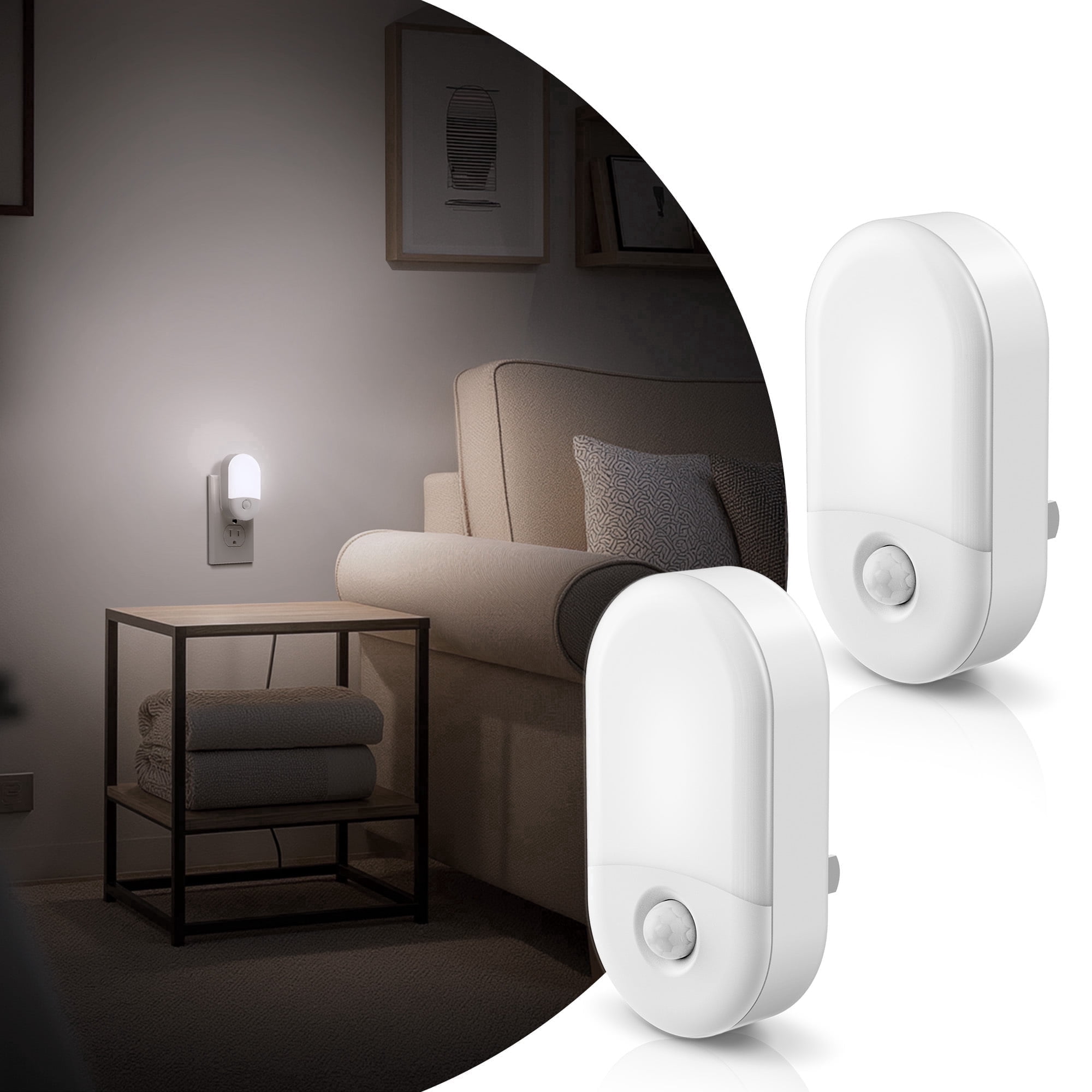 YANSUN Motion Sensor Night Light Plug in, 5000K Daylight White ...